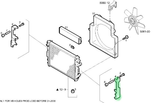 99487945 ZAMOCOWANIE CHŁODNICY IVECO DAILY